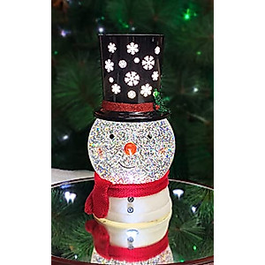 Christmas Tabletop Decor, Snow Globe Water Spinning LED Lighted Snowman, Battery Operated (not Included) (9.4" H x 5.5" W x 4.8" D) by Moments in Time