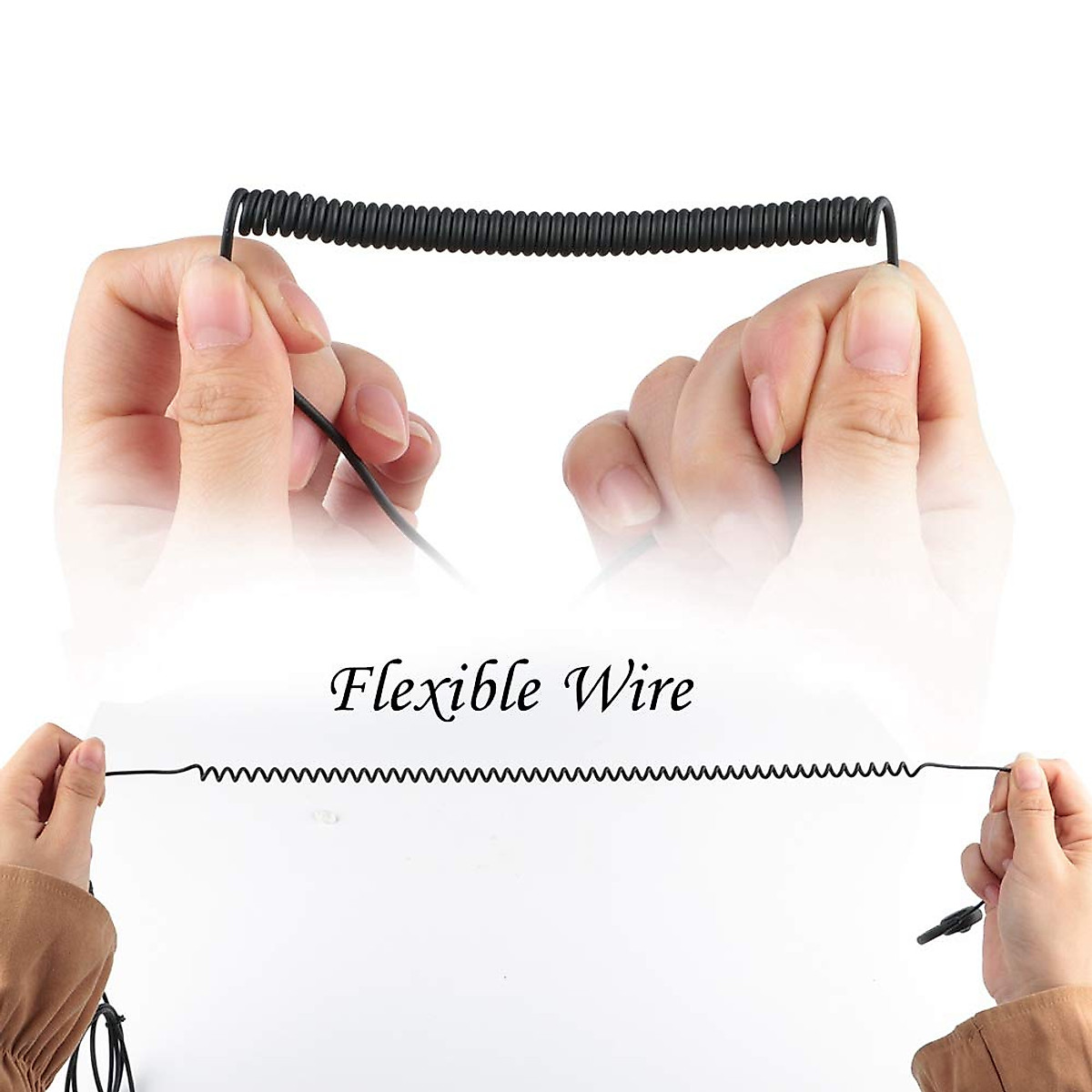 3.5mm Radio Earpieces (2pcs) Receiver/Listen ONLY Surveillance Headset with Clear Acoustic Coil Tube Earbud Audio Kit for Two-Way Radios, Transceivers and Radio Speaker Mics Jacks