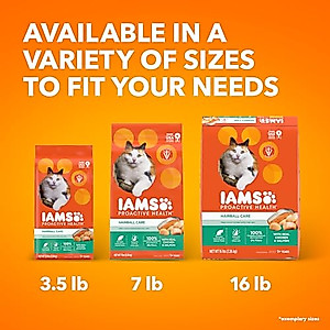 IAMS Proactive Health Adult Hairball Care Dry Cat Food with Chicken and Salmon, 16 lb. Bag