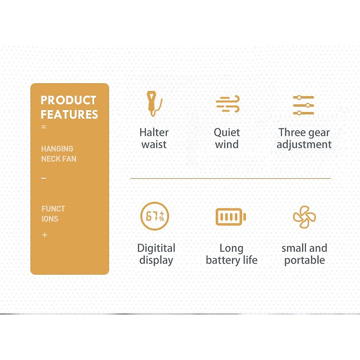 Portable White Mini Personal Fan Operated by USB Rechargeable Battery With Lanyard, Fans Cooling Air Toward Face and Neck. Handheld mini fan Features Stand for Desk or Table. Personal air conditioner.
