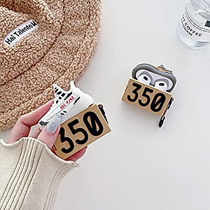 Ponnky for AirPod 3rd Generation Case Cute Trendy Unique for Air Pods 3 (2021) Cases Cover Hypebeast Funny Design 3D Shoe Fancy Fashion Soft Shockproof Silicone for Men Teens (350 White)