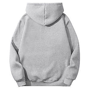 Perbai Mens Winter Warm Fleece Hoodie Pullover Long Sleeve Sherpa Lined Hooded Sweatshirt with Pocket(LightGrey-L)