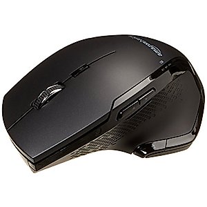 Amazon Basics Full Size Ergonomic Wireless Mouse with Fast Scrolling, Compatible with PC, Mac, Laptop - Black