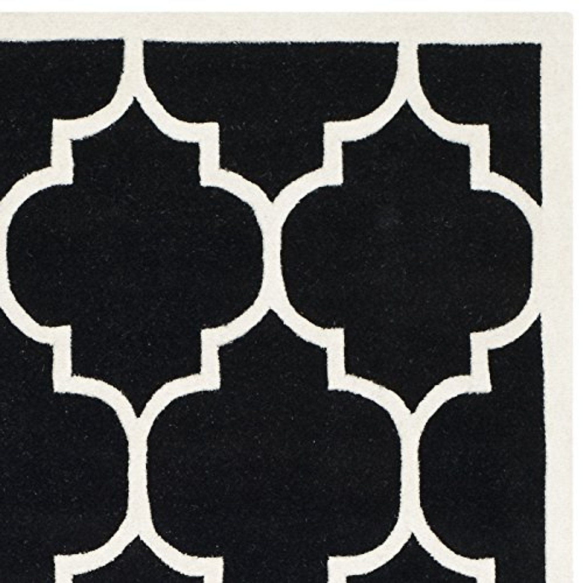 SAFAVIEH Chatham Collection 3' x 5' Black/Ivory CHT733K Handmade Geometric Premium Wool Area Rug
