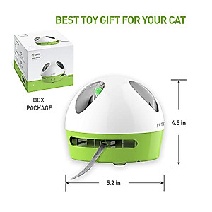 PETGEEK Interactive Cat Toy, Hide Mouse Cat Toy with Squeaky Mouse, Electronic Automatic Cat Toys with Catnip Filled Hidey Mouse, Cat Toys Interactive for Indoor Cats Exercise & Game