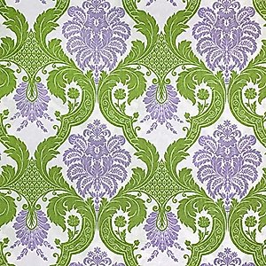 RTC Fabric, Cotton 44" Damask Lilac Color Sewing Fabric by The Yard