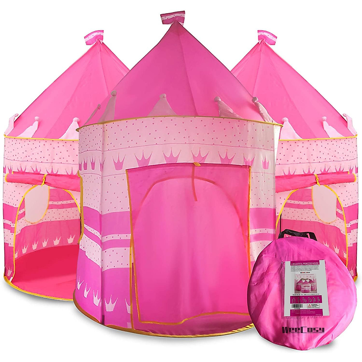 Princess Castle Play Tent for Kids, Princess Castle Dollhouse That conveniently Folds in to a Carrying Case, Perfect Foldable Pop Up Pink Childrens Play Tent/House Toy for Indoor & Outdoor Use
