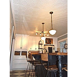 A La Maison Ceilings R82 Circles and Stars Foam Glue-up Ceiling Tile (128 sq. ft./Case), Pack of 48, Plain White