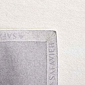 SAFAVIEH Fifth Avenue Collection Area Rug - 6' x 9', Ivory, Handmade Modern Solid Wool, Ideal for High Traffic Areas in Living Room, Bedroom (FTV128A)