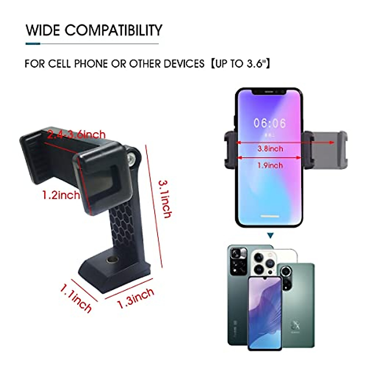 Fgo-togo Dashboard Phone Holder for Ford Bronco Accessories 2021 2022 Adjustable Phone Dash Mounted Custom Bronco Cell Phone Holder - Intsall with Original Car Screw