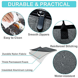 VASCHY Lunch Bag for Women, Ladies Fashion Insulated Lunch Box Tote Bag for Work Office w Shoulder Strap Gray