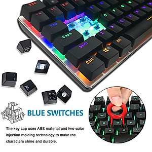 Wired Gaming Keyboard and Mouse,3 in 1 Gaming Set,Blue LED Backlit Wired Gaming Keyboard,RGB Backlit 12000 DPI Lightweight Gaming Mouse with Honeycomb Shell,Large Mouse Pad for PC Game(Blue)