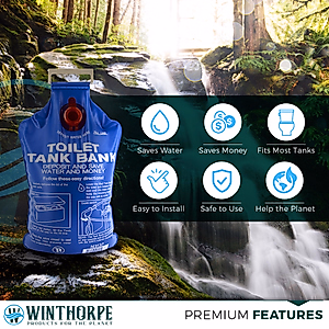 Toilet Tank Bank Insert 3-Pack, Water-Saving Device, Saves 95+ Ounces Per Flush, Brick and Bottle Alternative, for Less Efficient Older Toilets to Save Water