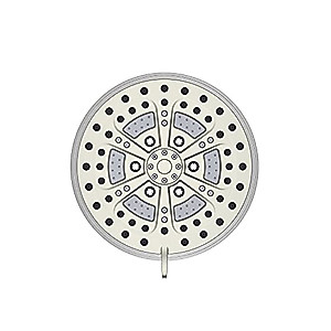 Design House 582700-SN Mills Modern 7-inch 6-Function Shower Head Featuring Eco-Drip Shower Setting for Bathroom, Satin Nickel