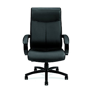 HON Validate Big and Tall Executive Chair - Leather Computer Chair for Office Desk, Black (HVL685)