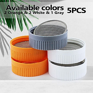 5 Pack Sprouting Lids for Wide Mouth Mason Jars, Plastic Sprout Lid, Bean Screen Sprouting Lids, Suit for Grow Bean Sprouts, Alfalfa, Salad Sprouts etc