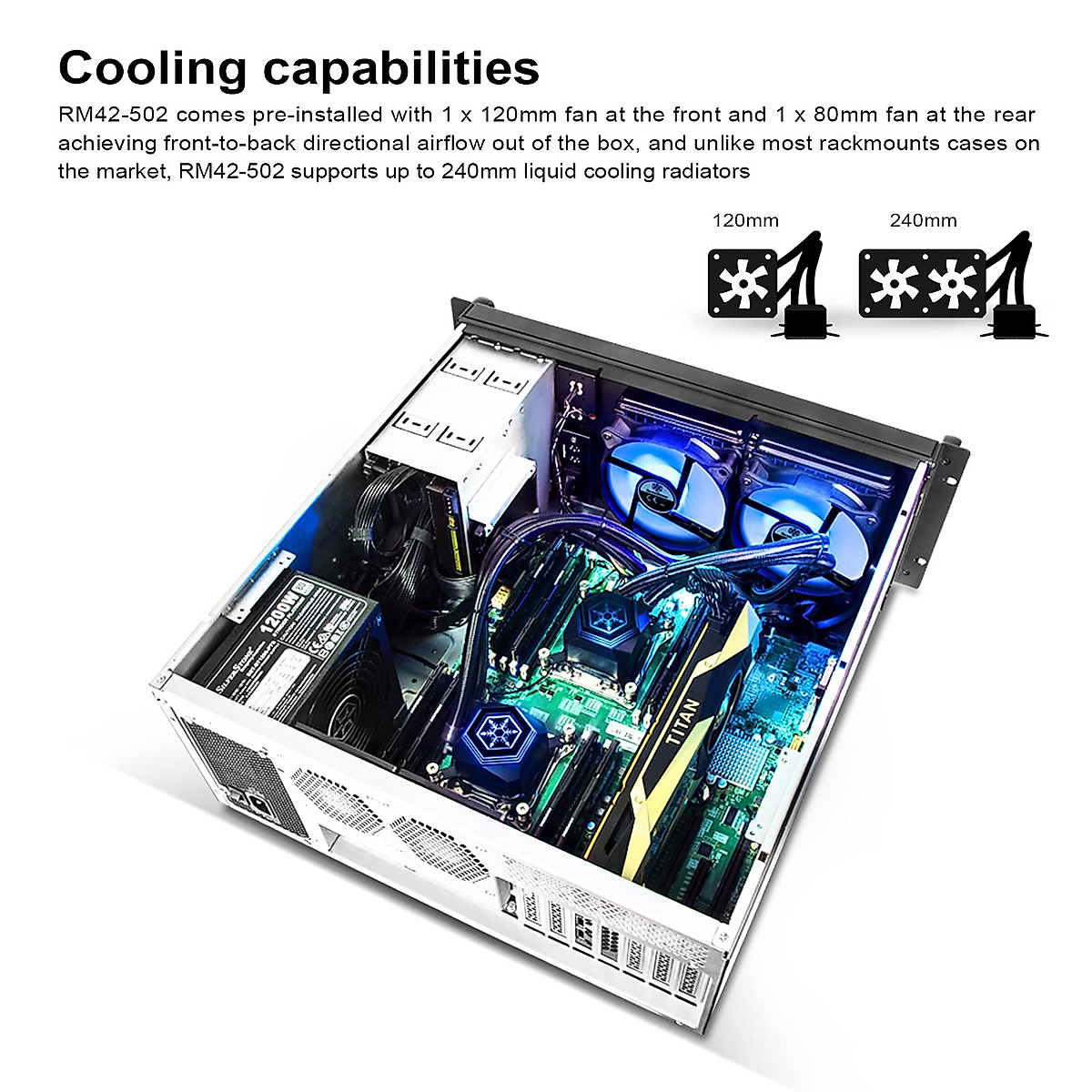 Silverstone RM42-502 4U rackmount Server Chassis with Liquid Cooling Compatibility, SST-RM42-502