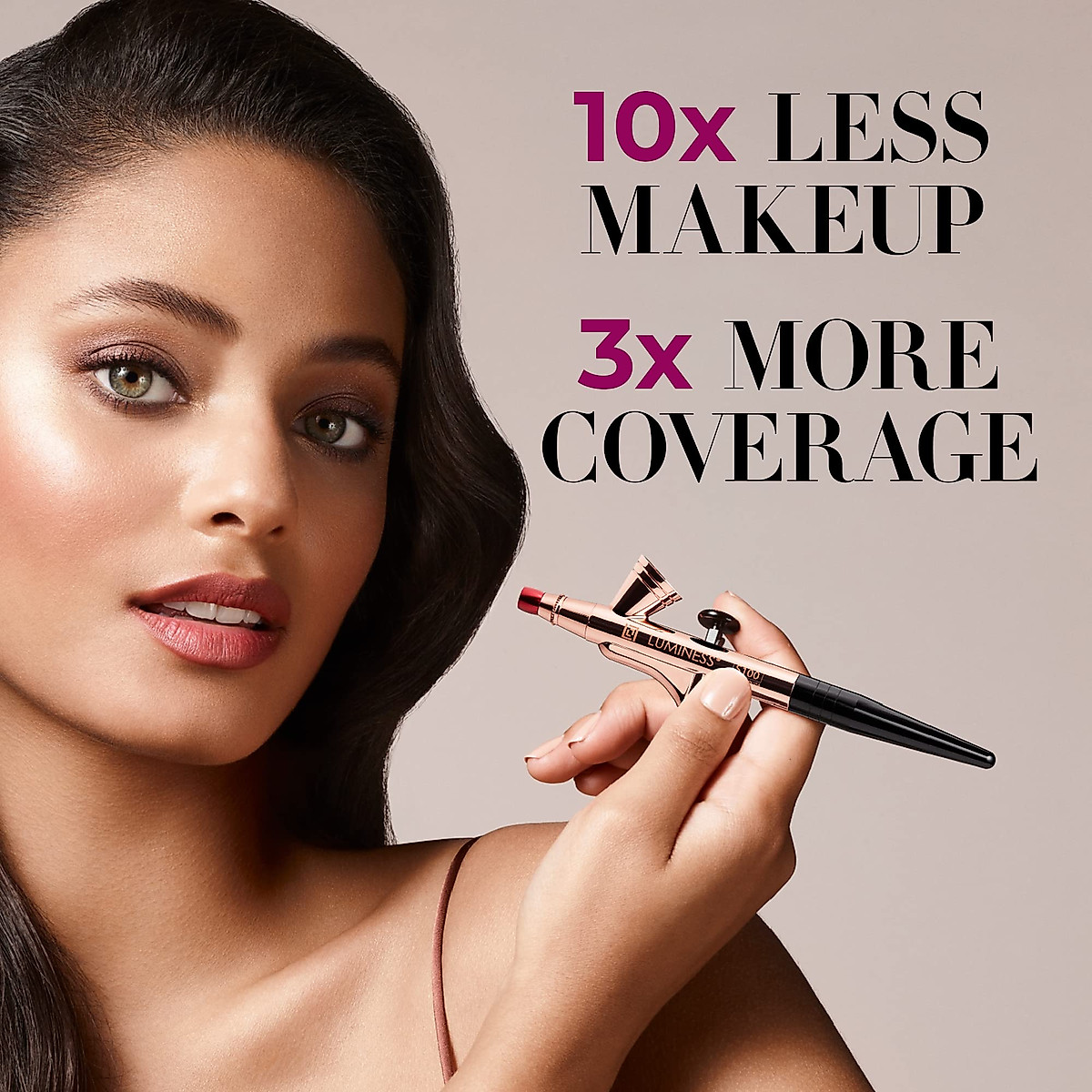 Luminess Air Basic Airbrush Makeup Kit and 9-Piece Silk 4-In-1 Airbrush Foundation Starter System, Medium Coverage - Quick, Easy and Long Lasting Application - Includes Primer, Blush and Glow