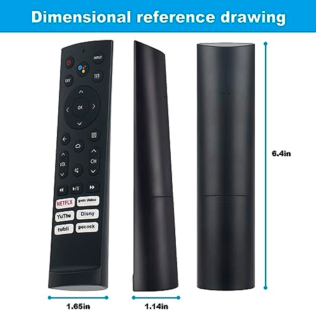 ERF3A90 Replacement Voice Remote Control fit for Hisense 85U7H 55U7G 65U8G 65U7G 55U8G 75U9DG 75U7G U7G U9G U8 U7H QLED Series 4K ULED Android Smart TV 55A76K 75A76K