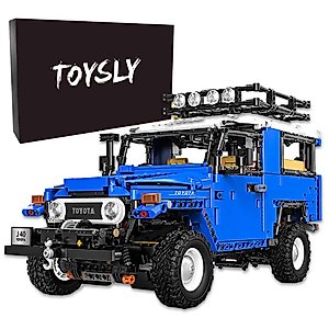 TOYSLY Off-Road Pickup J40 Land Cruiser MOC Technique Building Blocks and Engineering Toy, Adult Collectible Model Cars Kits to Build, 1:12 Scale Truck Model (2101 Pieces)