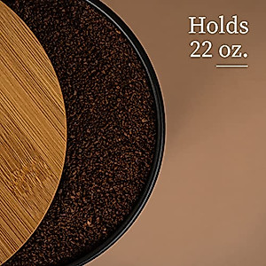 Coffee Canister with Bamboo Lid - Multifunction Coffee Canister with Airtight Lid and Kitchen Canister for Sugar and Tea - 7.5" Aluminum Coffee Container For Ground Coffee by StudioCorner