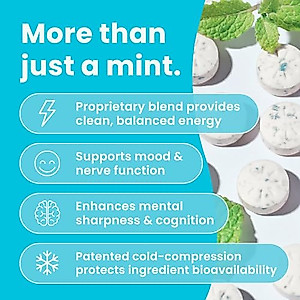 NeuroGum Energy Caffeine Mints (144 Pieces) - Sugar Free with L-theanine + Natural Caffeine + Vitamin B12 & B6 - Nootropic Energy & Focus Supplement for Women & Men - Keto & Vegan, Peppermint Flavor