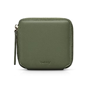 Vulkitty Women Leather Wallet RFID Blocking Bifold Slim Coin Purse Credit Card Holder with Zipper Pocket Case