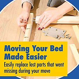 IMPRESA [4 Pack] Bed Frame Brackets for IKEA Bed Frame PN116791 Headboard Mounting Brackets & Screws Low Bed Frame Replacement Parts - Bed Parts for Bed Frame - Bed Frame Hardware Includes Screws