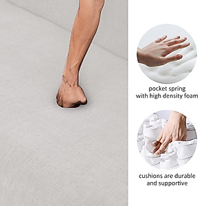 GNIXUU Minimalist Modular Sectional Sofa, Modern Chenille Cloud Couch 2 Pieces Deep Sectional Couches for Living Room, Comfy Upholstered 4-Seater L-Shaped Sofa with Chaise(109" Beige)