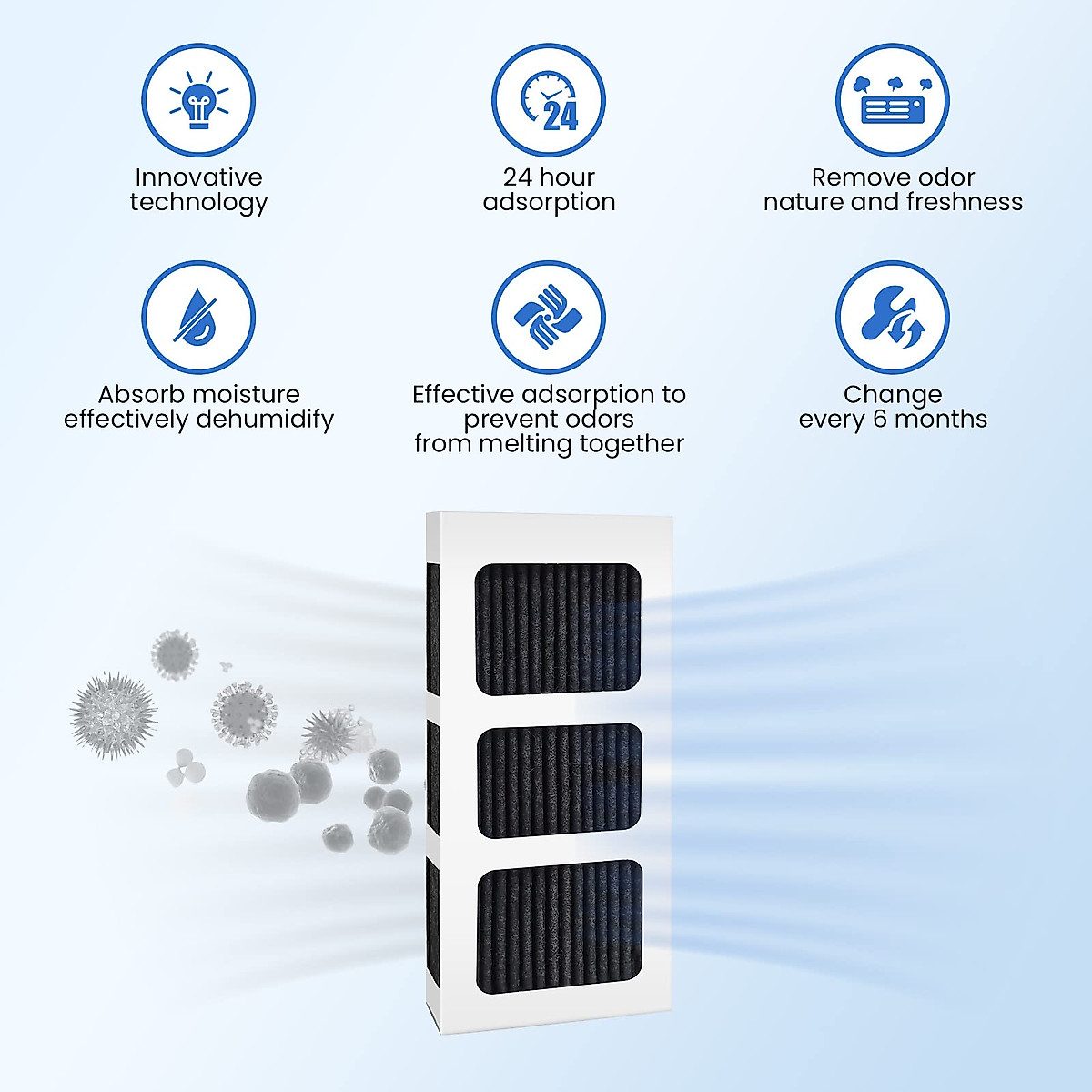 GLACIER FRESH Replacement for Frigidaire Refrigerator Air Filter, Compatible with PAULTRA2, Pureair Ultra 2, Pure Air Ultra 2, Pureair Ultra ii, Electrolux 242047805, 5303918847, EAP12364179(4 Pack)