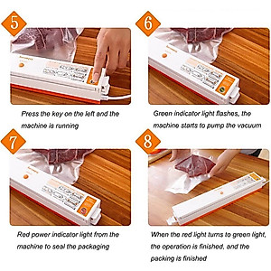 KUHINJA Vacuum Sealer Rolls, 4 Rolls (6"+8"+10"+11")*16.5' Commercial Grade Bag Rolls, Food Vac Bags for Storage, Meal Prep or Sous Vide, BPA Free