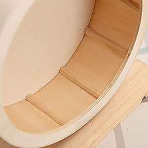 OMEM Hamster Exercise Wheel，Small Animals Running Toy Suitable for Rat, Pig, Chinchilla, Gerbil, etc. pet Wooden Harmless, Handmade (L)