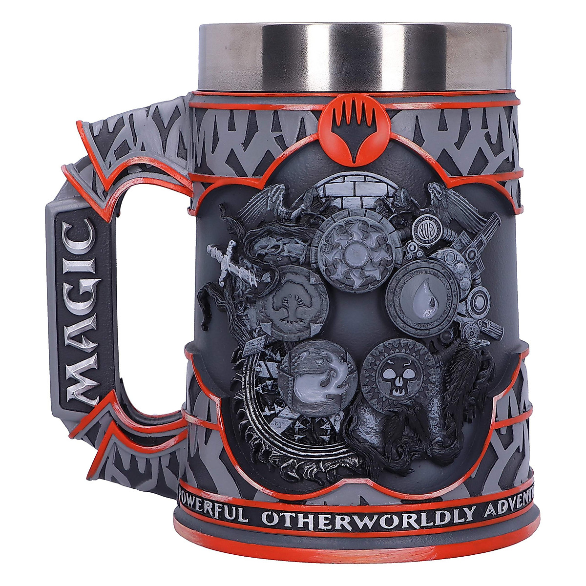 Nemesis Now Magic The Gathering Five Colour Wheel Tankard, Resin, Grey, 1 Count (Pack of 1)