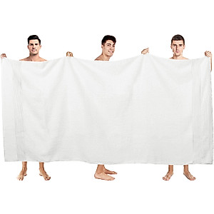 Utopia Towels - Premium Jumbo Bath Sheet 2 Pack - 100% Cotton Highly Absorbent and Quick Dry Extra Large Bath Towel - Super Soft Hotel Quality Towel (35 x 70 Inches, White)