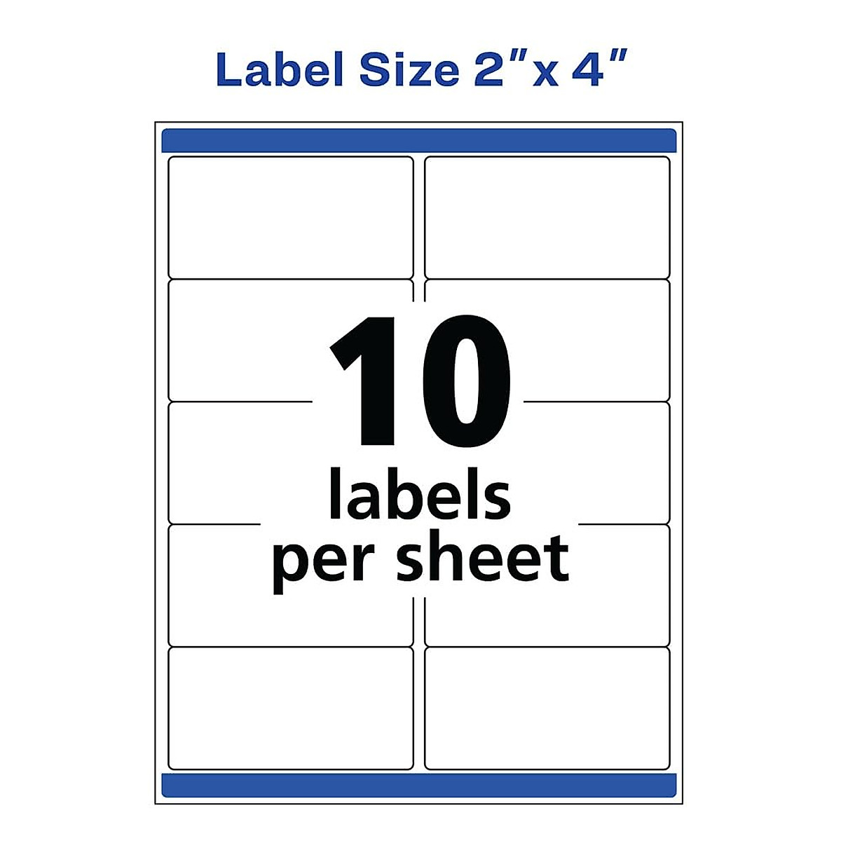 Avery Waterproof Shipping Labels with Sure Feed & TrueBlock 2" x 4", 100 White Laser Labels (15513)