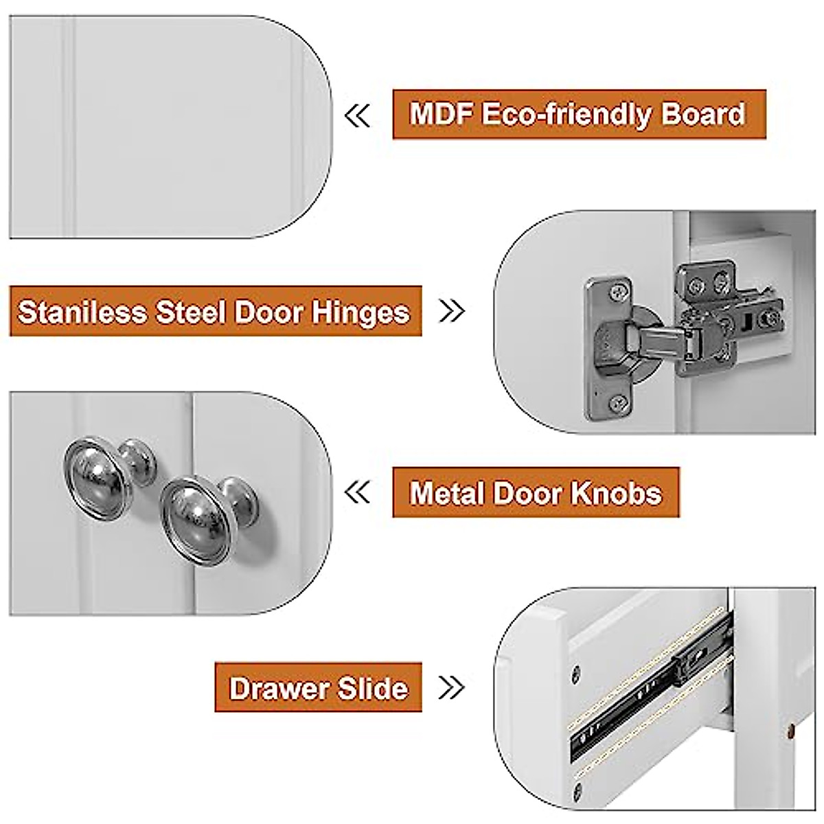 30 Inch Bathroom Vanity Cabinet with Ceramic Sink, Drawers and Doors, Adjustable Shelf, Solid Wood Frame, Modern Style