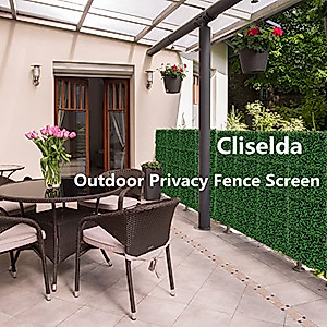 Cliselda Grass Backdrop Wall Panels 8PCS 10"x10" Artificial Boxwood Hedge Greenery Wall Panels, Privacy Hedge Screen Faux Boxwood for Indoor Outdoor Plant Wall Decor