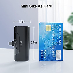 iWALK LinkPod 4 Small Portable Charger USB C Cute Power Bank 4500mAh【2 Pack】 Battery Pack Compatible with Samsung Galaxy Z Flip4,S23,S22,S21,Switch,Google Pixel[Black&Black]