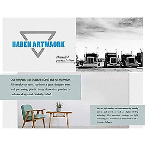 Trucks Convoy, California Black And White Print On Canvas Wall Artwork Modern Photography Home Decor Unique Pattern Stretched and Framed 3 piece
