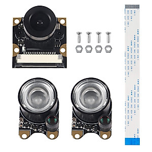 MELIFE for Raspberry Pi 4 Camera Day & Night Vision Camera Adjustable-Focus Module 5MP OV5647 Sensor Webcam Video 1080p with 2 Infrared IR LED Light HD Webcam for Raspberry pi 3 B+/3B/2B/4B