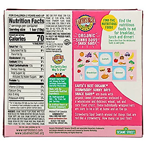 Earth's Best Organic Sunny Days Snack Bars, Strawberry, 8 Count