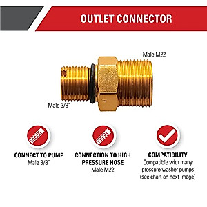 Simpson Cleaning 7106686 Outlet Connector for Gas Powered Pressure Washer Pumps, Gold
