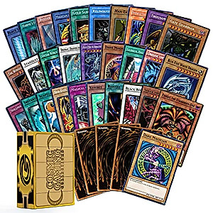 Yugioh Holo Foil Rares Collection | 30x Holographic Foil Rares + 70 Additional Cards| 100x Total Cards | Guaranteed Authentic | Includes Cosmic Gaming Collections Deck Storage Box