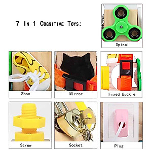 BUSYCUBE Busy Cube Toy,Sensory Wooden Busy Essentials Cube Travel Toys for Toddlers 3 4 5 6Year Old,Wooden Montessori Educational Learning Life Skills for Children, Kids Board Toy Gift