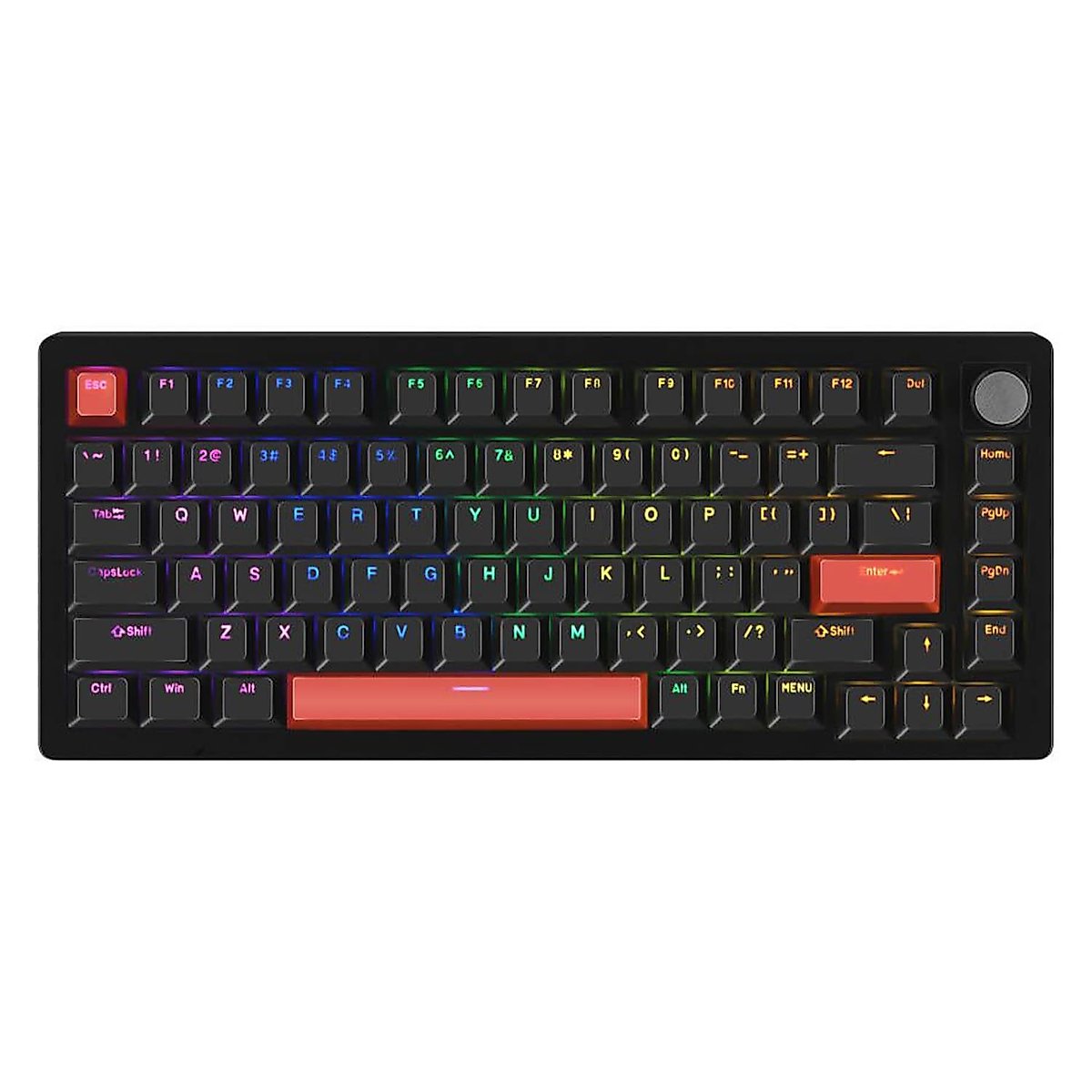 DrunkDeer A75 Mechanical Keyboard Magnetic Switches TKL Gaming Keyboard 82Keys PBT Keycap USE Wired OEM Profile RGB 82 Keys with Knob