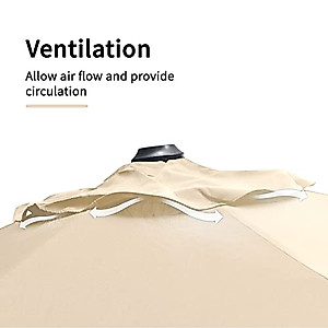 PURPLE LEAF 11 Feet Patio Umbrella Outdoor Cantilever Round Umbrella Aluminum Offset Umbrella with 360-degree Rotation for Garden Deck Pool Patio, Beige