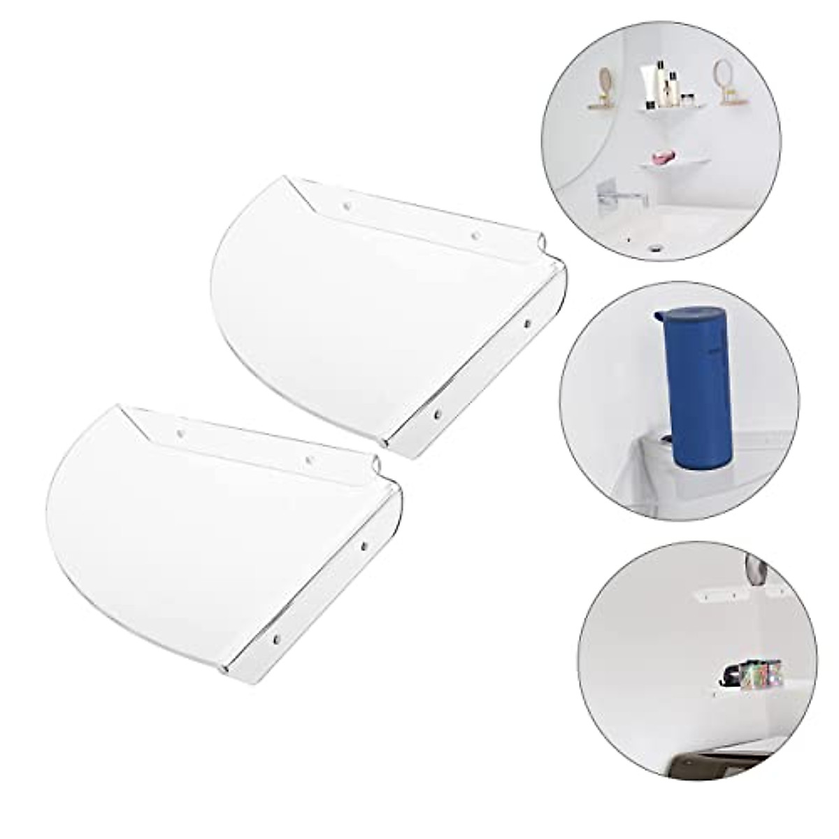 IMIKEYA 2pcs Speaker Stand Wall Mount Corner Shelf Wall Mount Speakers Wall Mounted Shelves for Storage Wall Mounted Corner Acrylic Hanging Rack Bathroom Wall Corner Shelf Wall Mount Ledge