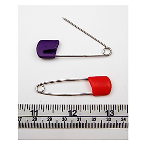 All in ONE Colorful Plastic Head Safety Pins Diaper Nappy Pins Safety Hold Clip Locking Cloth (54mm)