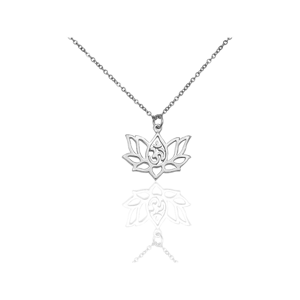 quan jewelry Yoga Lotus Flower Pendant Necklace with Om Symbol, Happy Birthday Gifts Ideas for Mom, Daughter, Women with Inspirational Quote on Gift Card (Silver Tone)