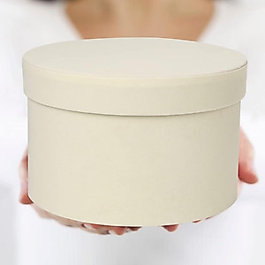 GnFlus Round White Gift Boxes with Lids for Presents Set of 4 Velvet Nesting Gifts Box for Arrangements Flowers Wedding Birthday Valentines Bridesmaid Christmas Party Anniversary